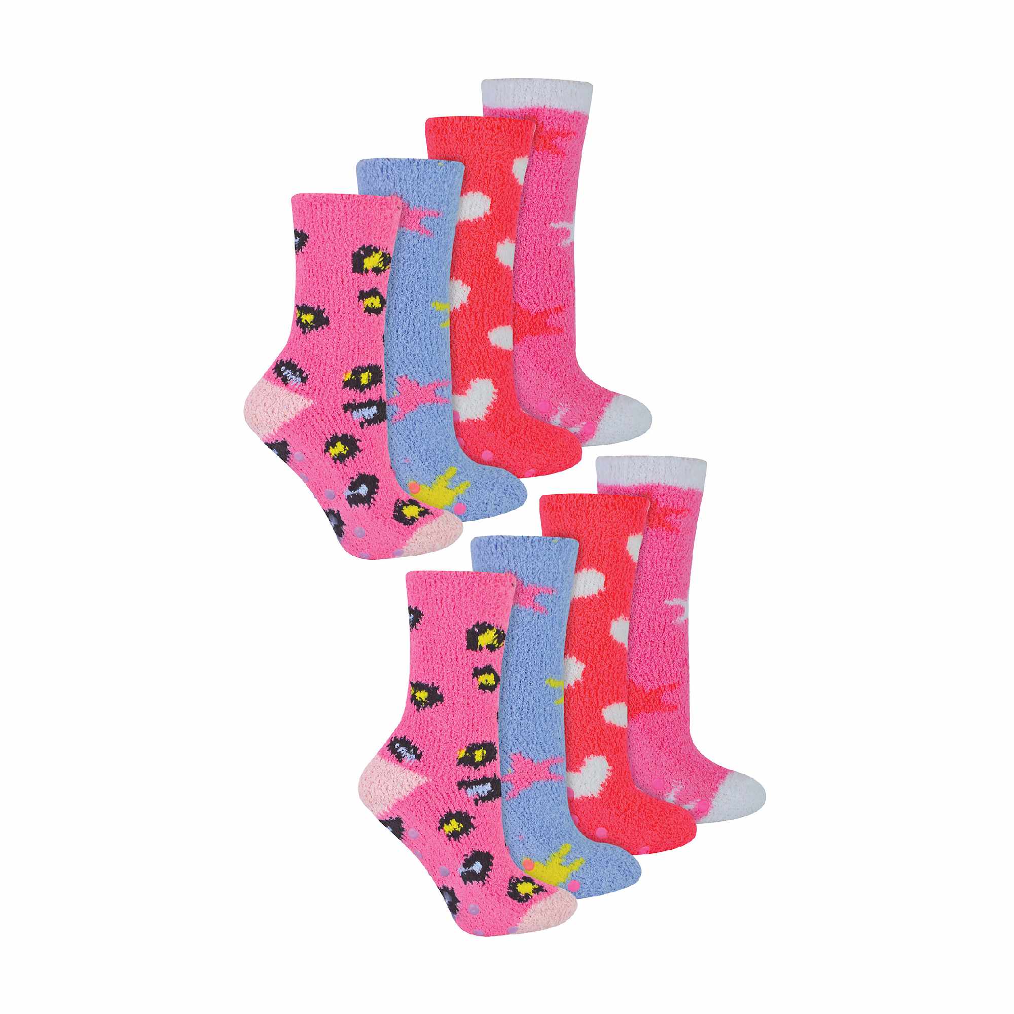 Baby Girl Cosy Socks | Soft Toddler Slipper Socks | Striped Fluffy Bed ...