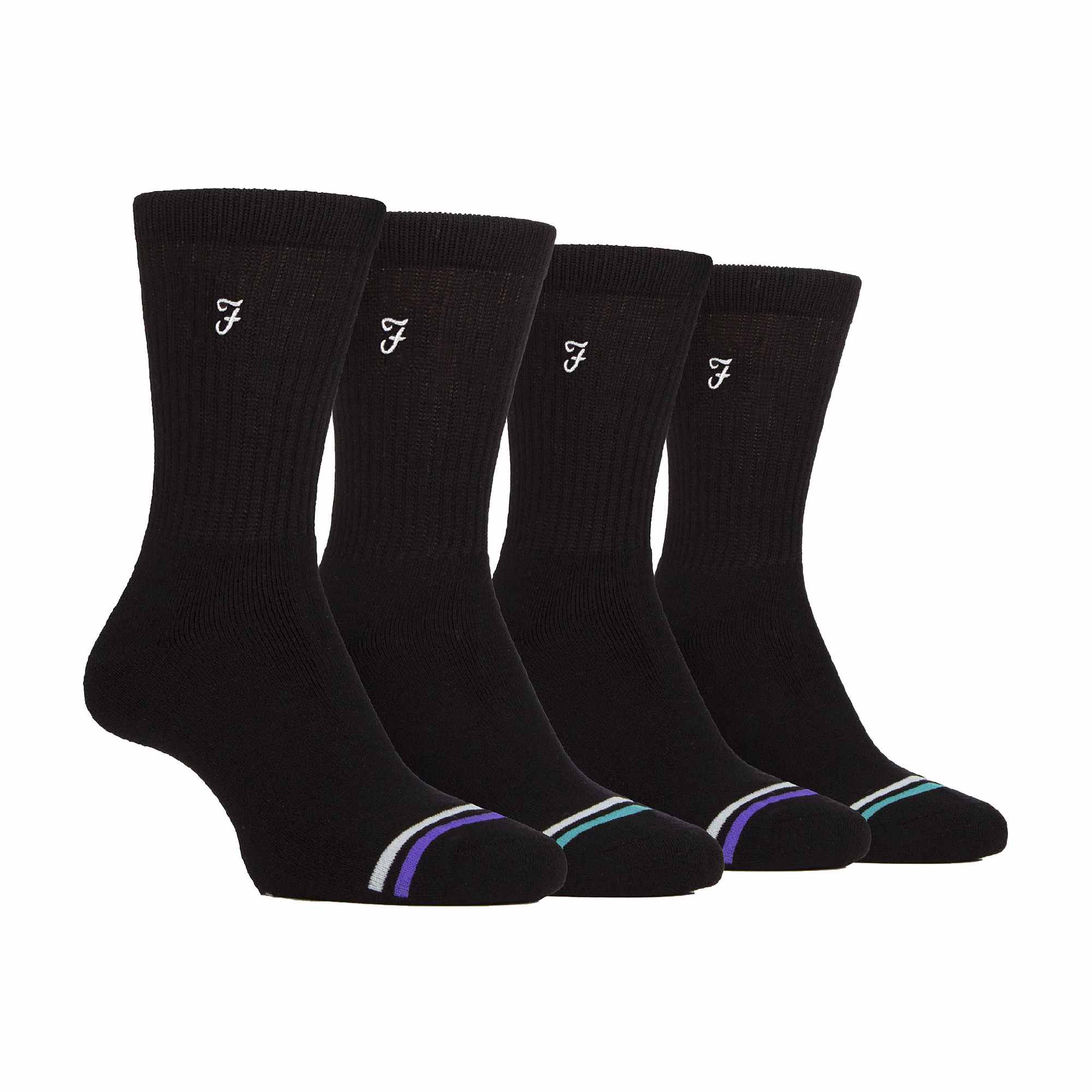Farah 4 Pack Bamboo Crew Socks | Durable Ribbed Leisure Socks – Sock Snob