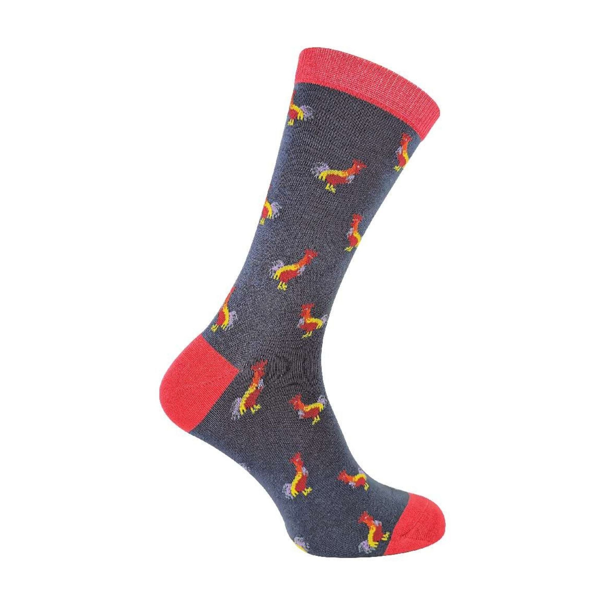 Mens Roosters Socks by Mr Heron | Mes Bamboo Socks at Sock Snob UK