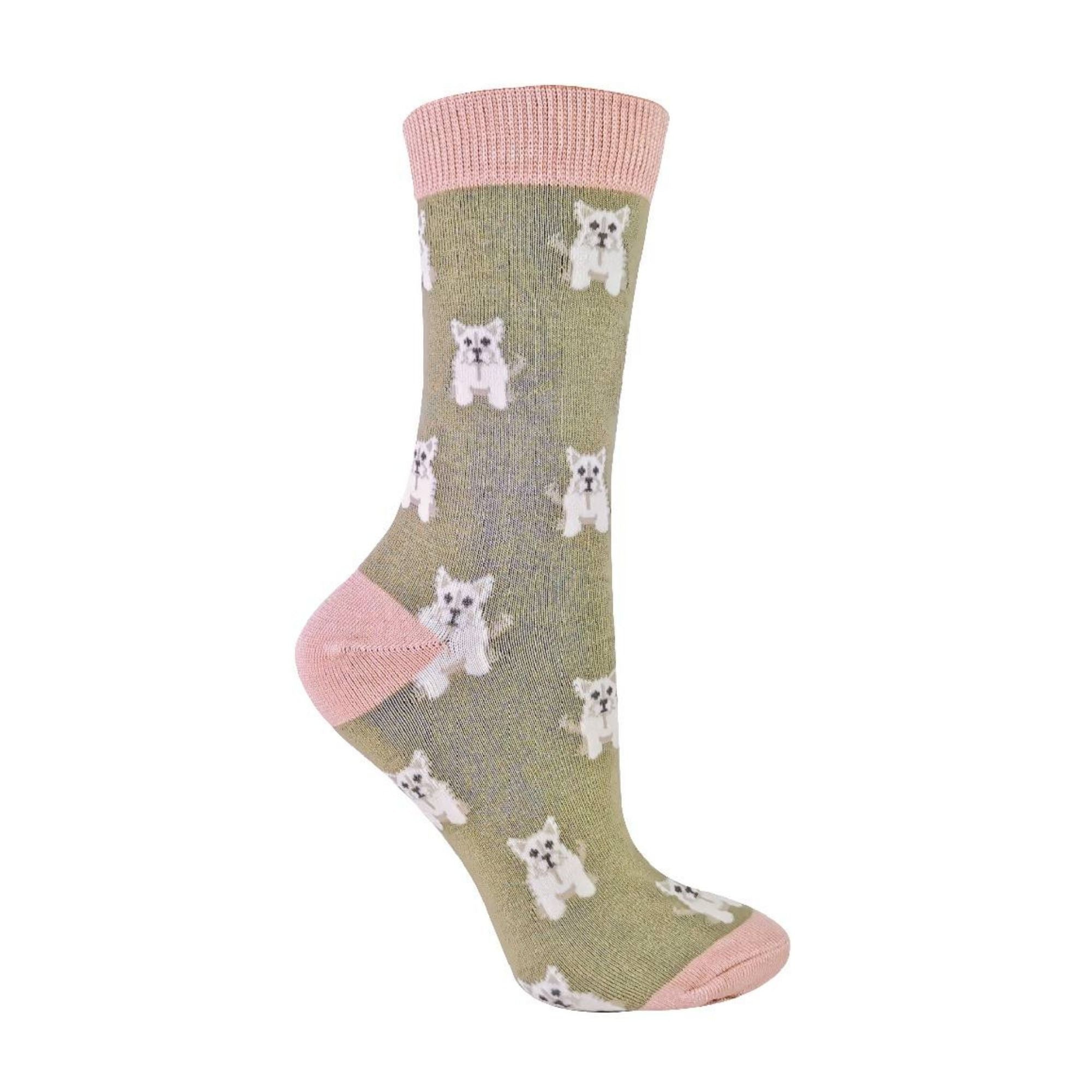 Ladies Westies Socks by Miss Sparrow | Bamboo Dog Socks Online – Sock Snob