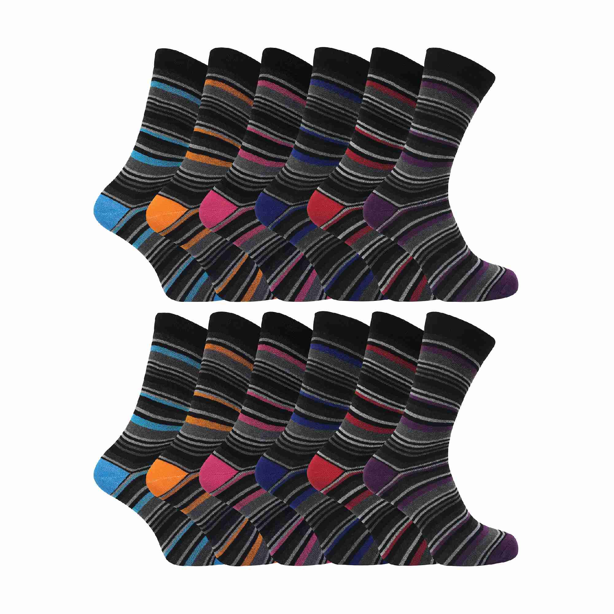 Mens 12 Pairs Cotton Rich Formal Dress Coloured Socks – Sock Snob