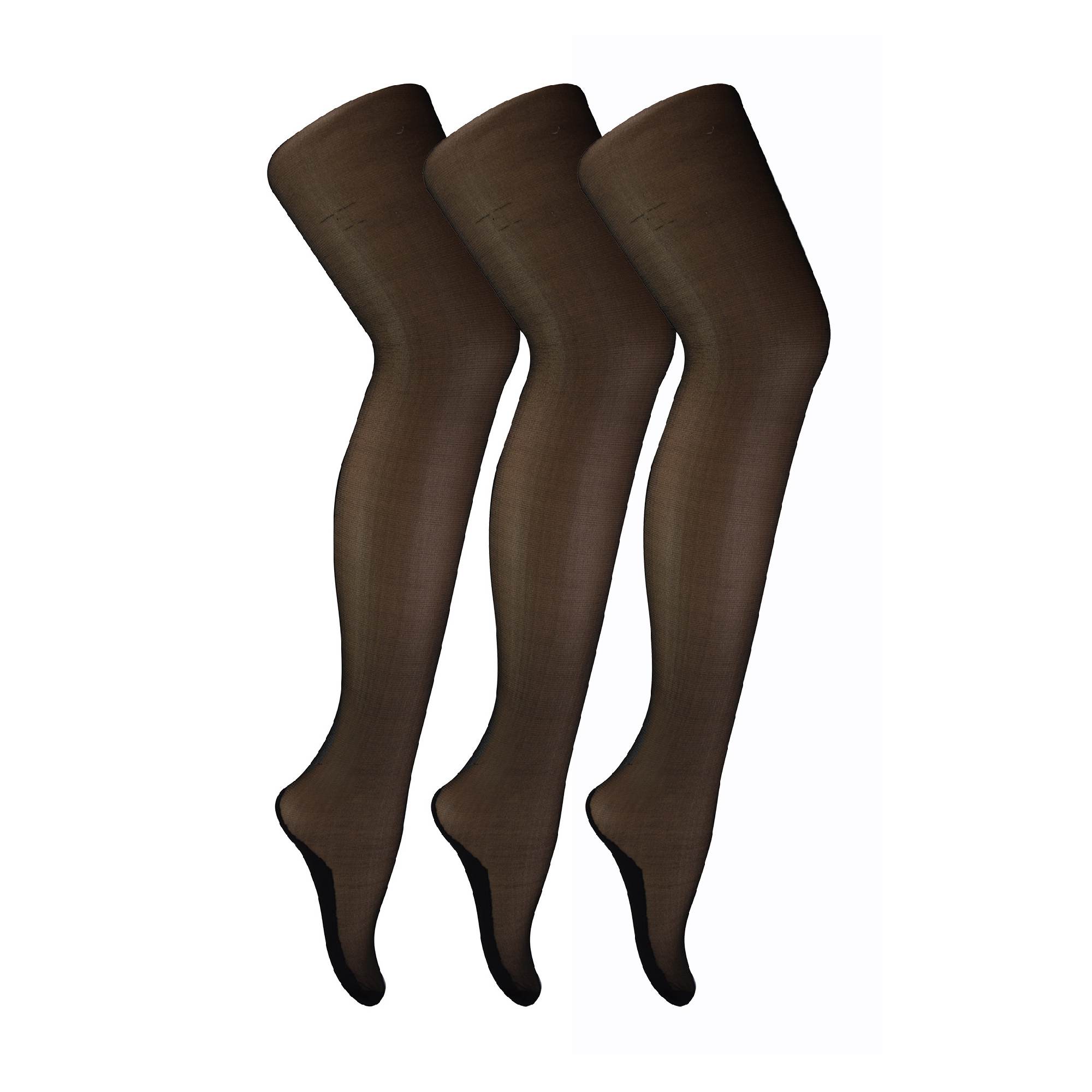 3 Pair 40 Denier Seamed Ultra Sheen Ladies Tights with Line Up the Bac ...