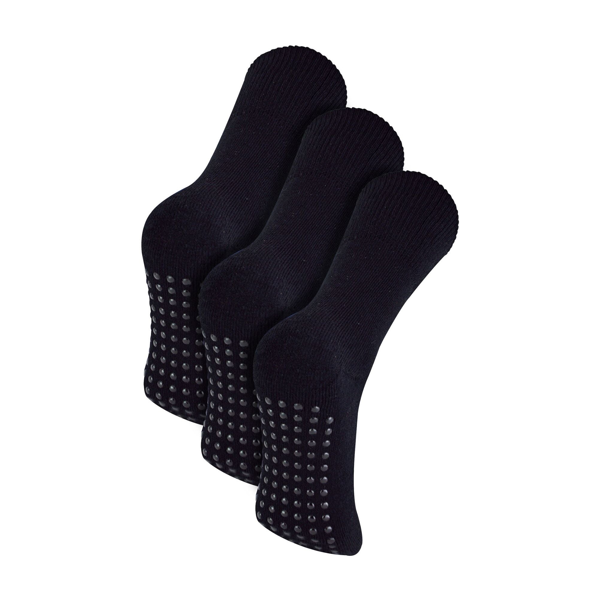 3 Pairs Unisex Multipack Anti-Slip Bamboo Slipper Socks with Grippers ...